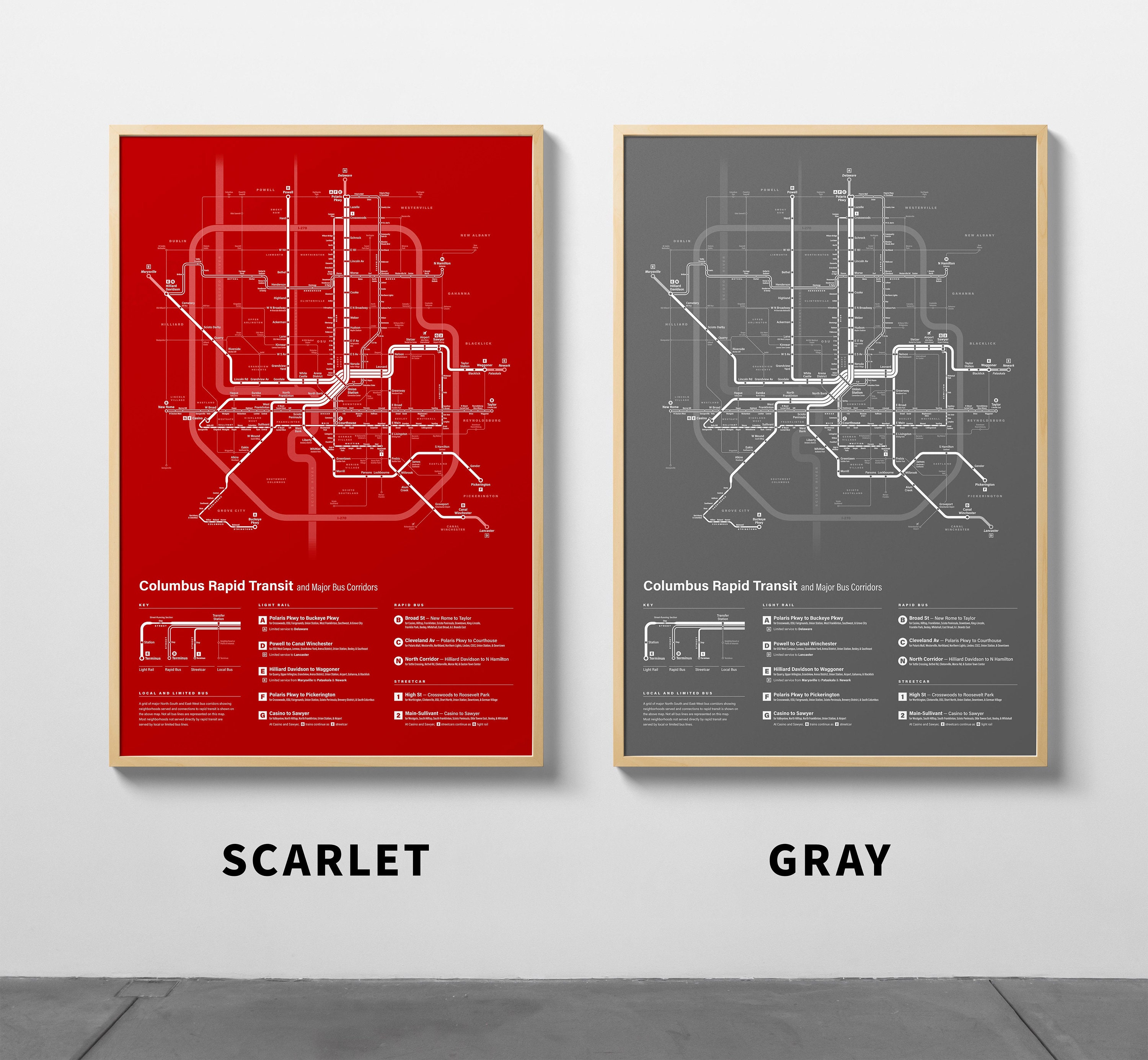 Columbus Ohio Fantasy Transit Map - Etsy
