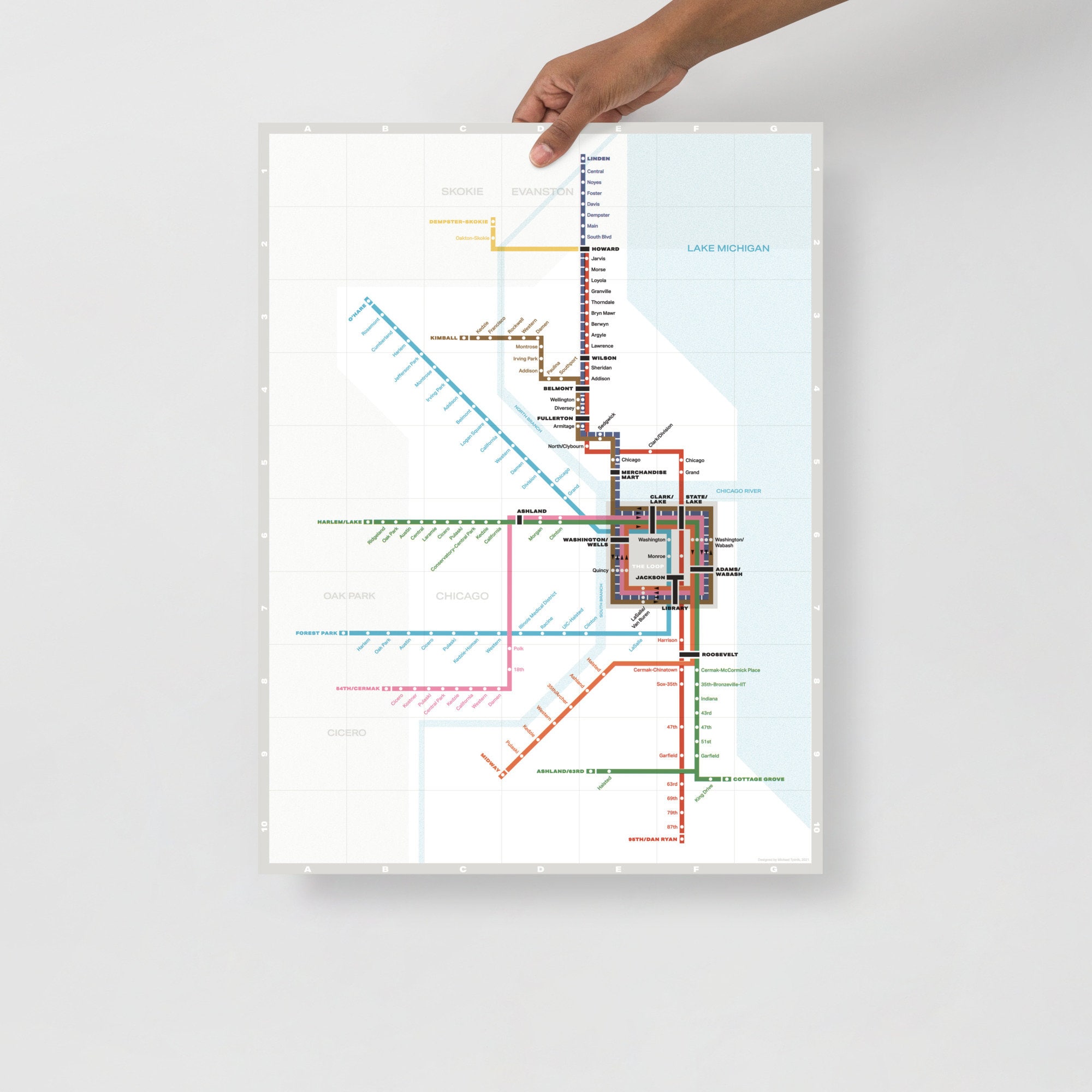 Chicago Retro "l" Transit Map - Etsy