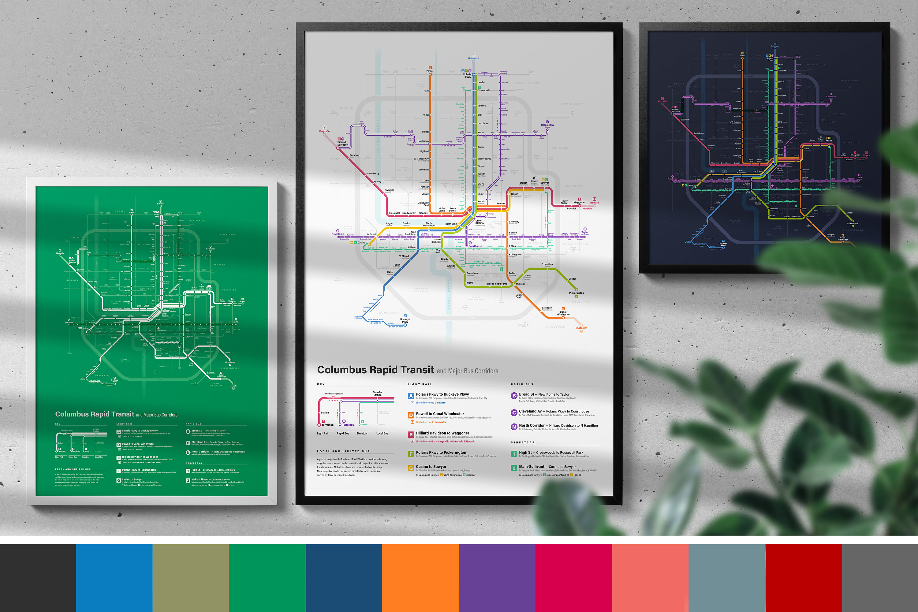 Columbus Ohio Fantasy Transit Map - Etsy