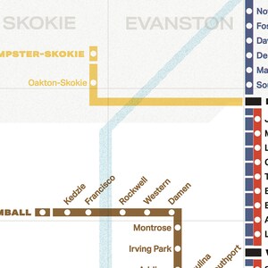Chicago Retro "l" Transit Map - Etsy