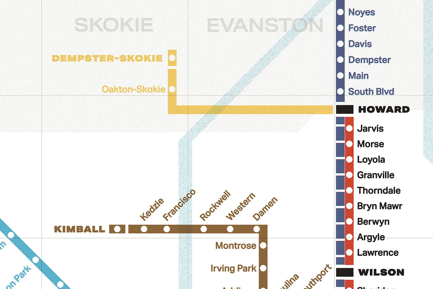 Chicago Retro "l" Transit Map - Etsy