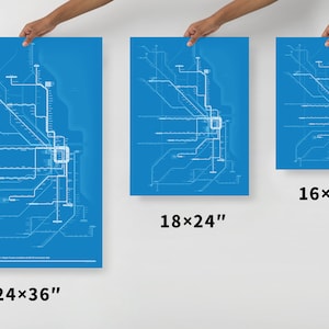Chicago Train Map - CTA 'L' and Commuter Rail - Etsy