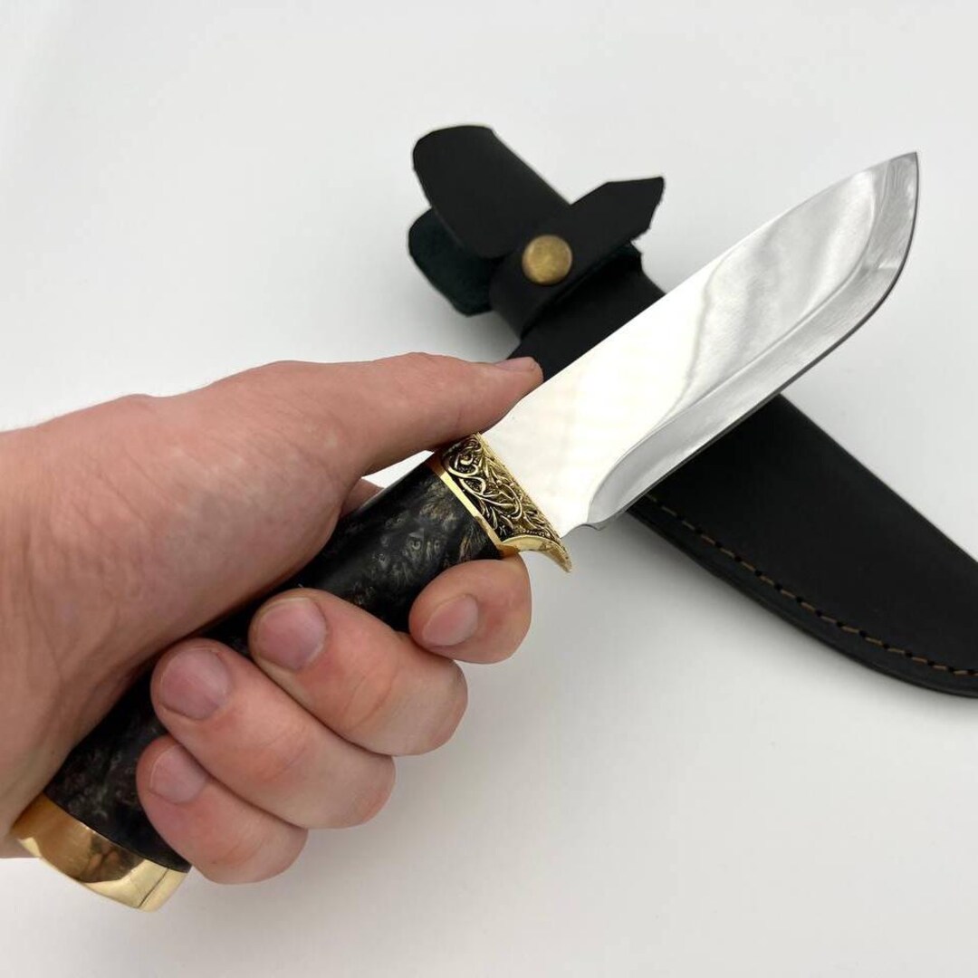 Handmade Knife With Ukrainian Symbols. Fixed Blade Knife, Cutting ...