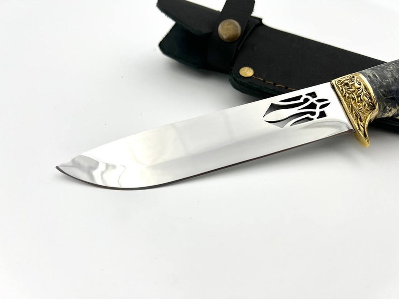 Handmade Knife With Ukrainian Symbols. Custom Fixed Blade Knife ...