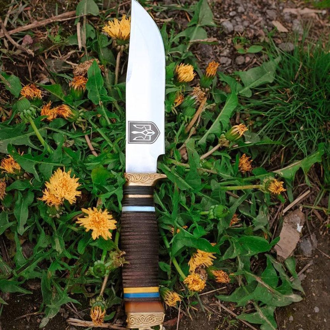 Handmade Knife With Ukrainian Symbols, Trident, Survival, Camping ...
