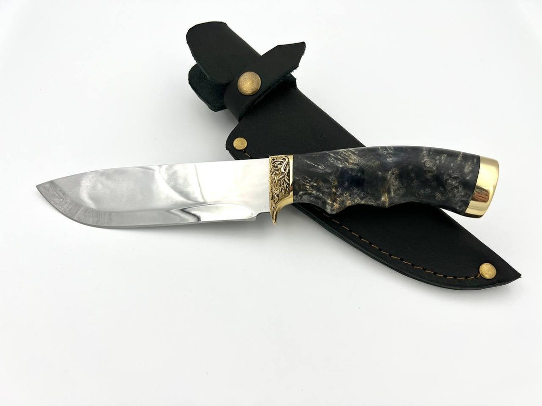 Handmade Knife With Ukrainian Symbols. Fixed Blade Knife, Cutting ...