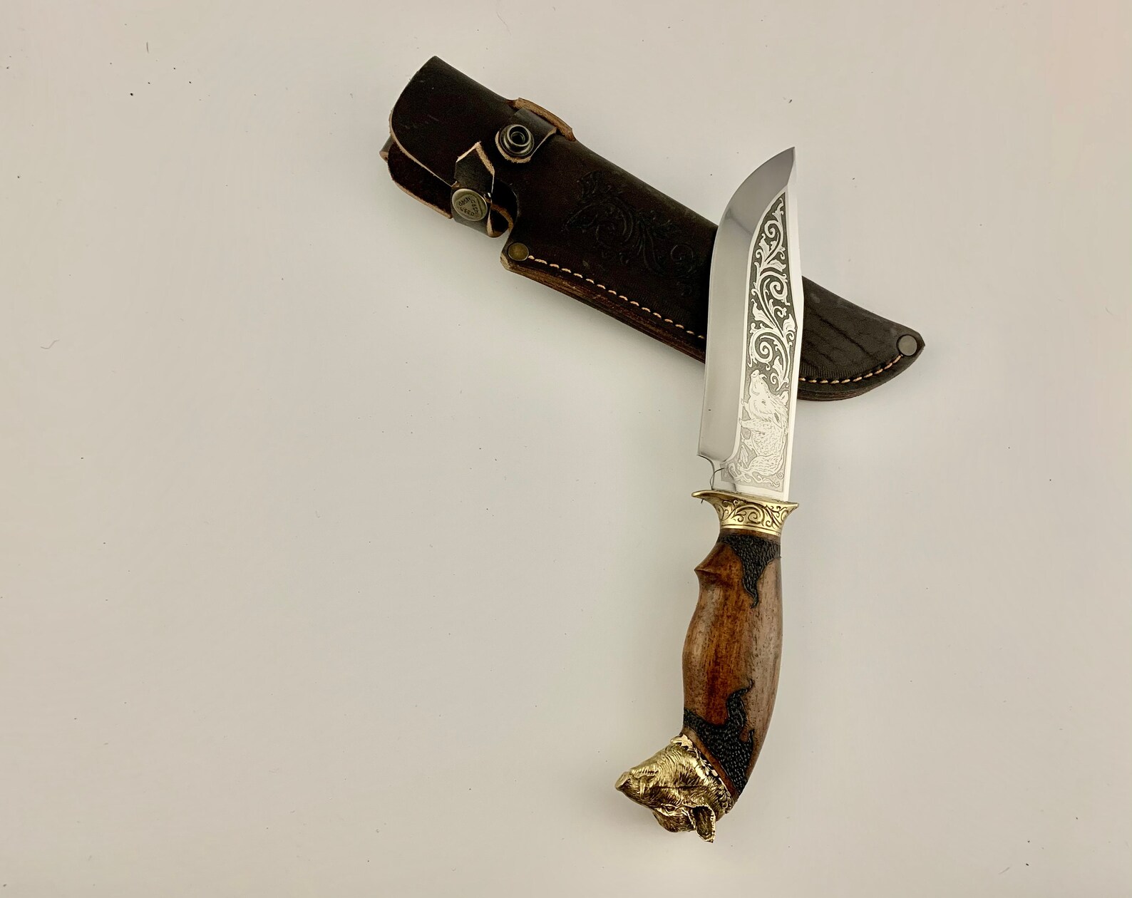 Handmade knife Wild boar. Hunting knife fishing camping | Etsy