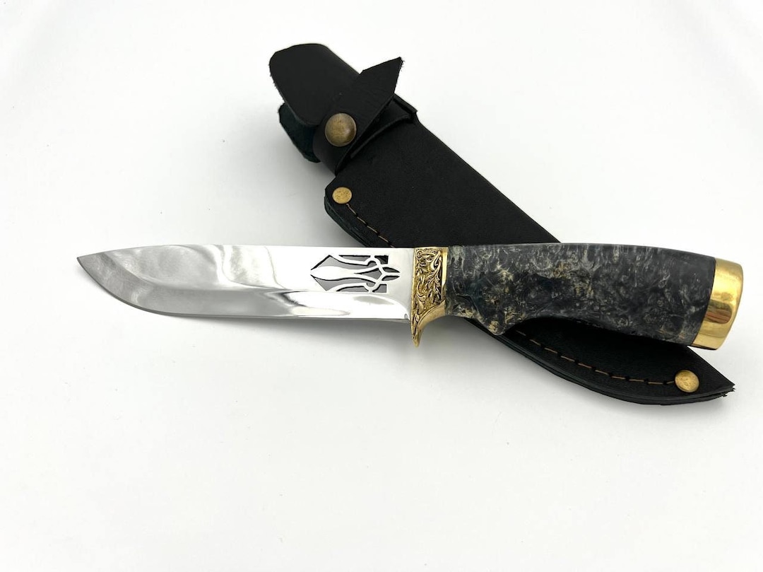 Handmade Knife With Ukrainian Symbols. Custom Fixed Blade Knife ...