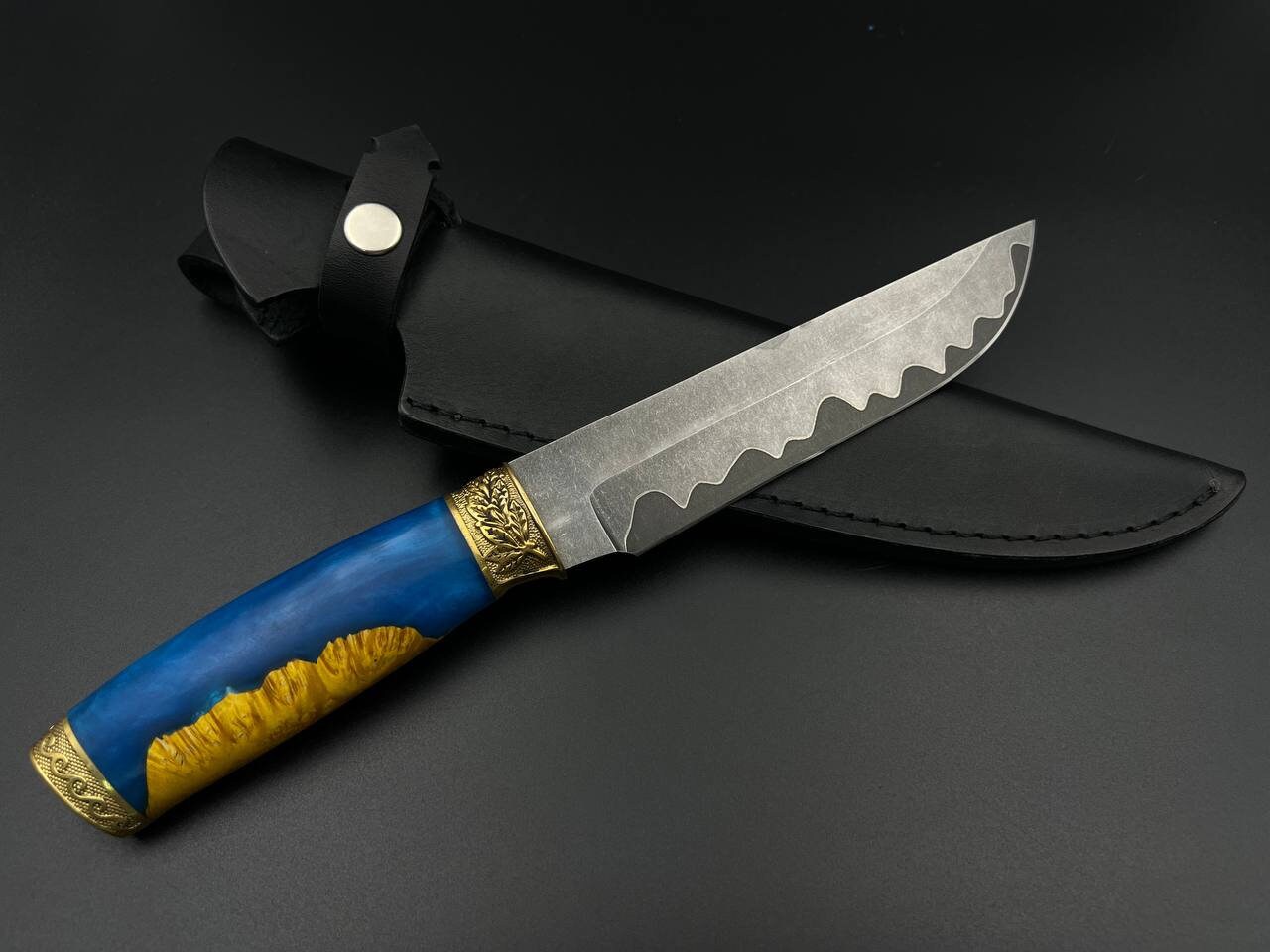 Handmade Knife With Ukrainian Symbols. Custom Fixed Blade Knife ...