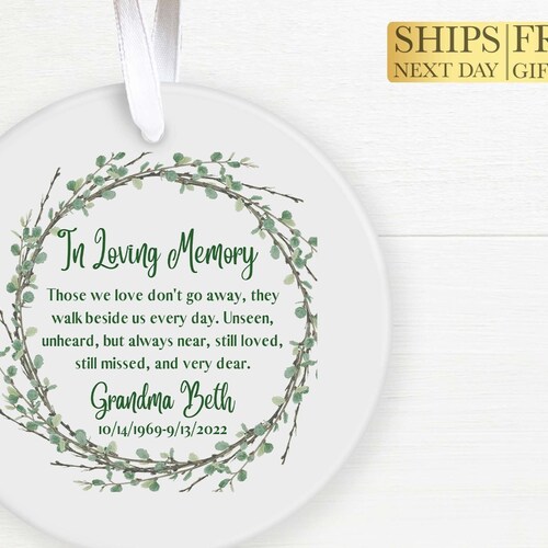 Personalized in Loving Memory Glass Ornament Personalized - Etsy
