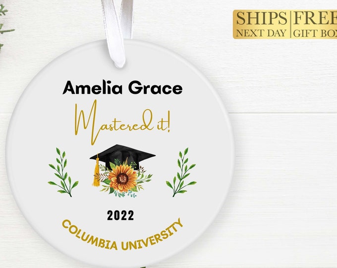 Mastered It Personalized College Graduation School Name Ornament Class ...