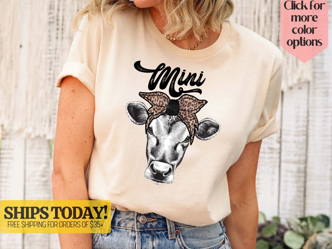 Mimi Cow Print Tee, Cowhide Shirt, Cute Mimi Shirt, Animal Print Mimi ...