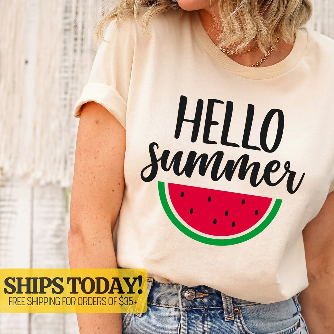 Hello Summer Shirt, Watermelon Shirt, Summer Vacation Shirt, Beach ...