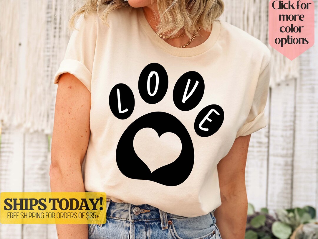 Paw Love Shirts, Paw Love Shirt, Paw Love Tee, Dog Lover Shirt, Paw ...