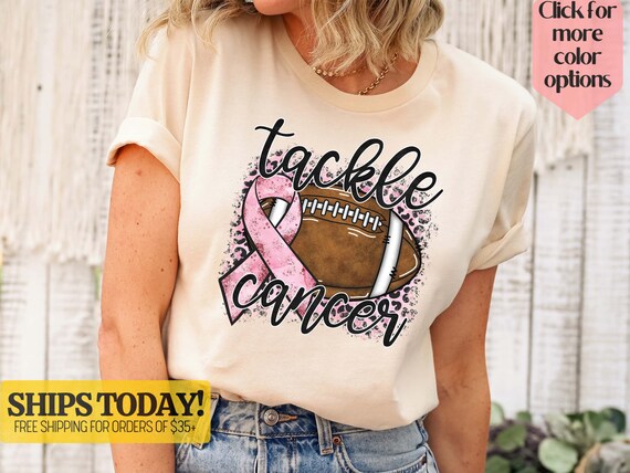 Tackle Breast Cancer Football Shirt for Women Cancer - Etsy