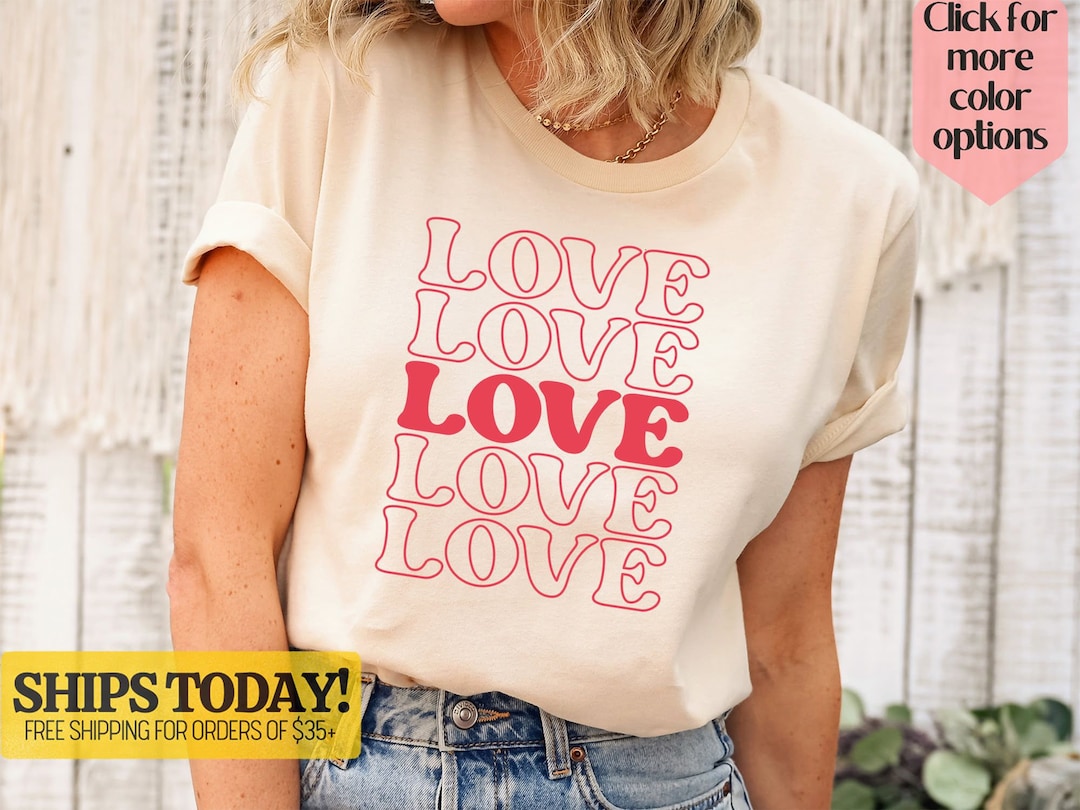 Love Shirt, Cute Love Shirt With Hearts, Boyfriend and Girlfriend Gift ...