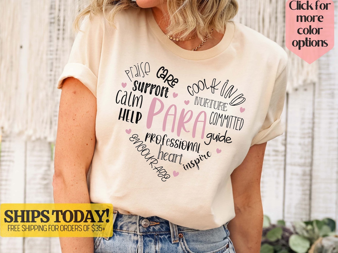 Paraprofessional Heart Shirt, Paraprofessional Shirt, Paraprofessional ...