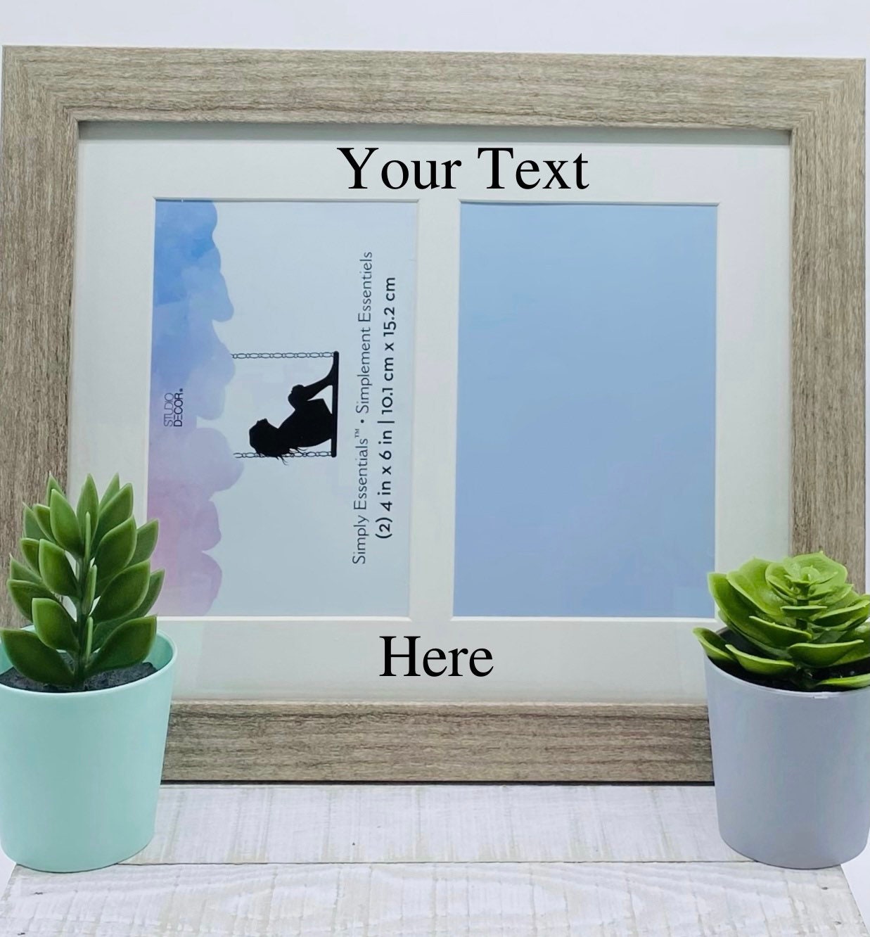 Personalized Double Photo Frame Side by Side Frame gray: - Etsy
