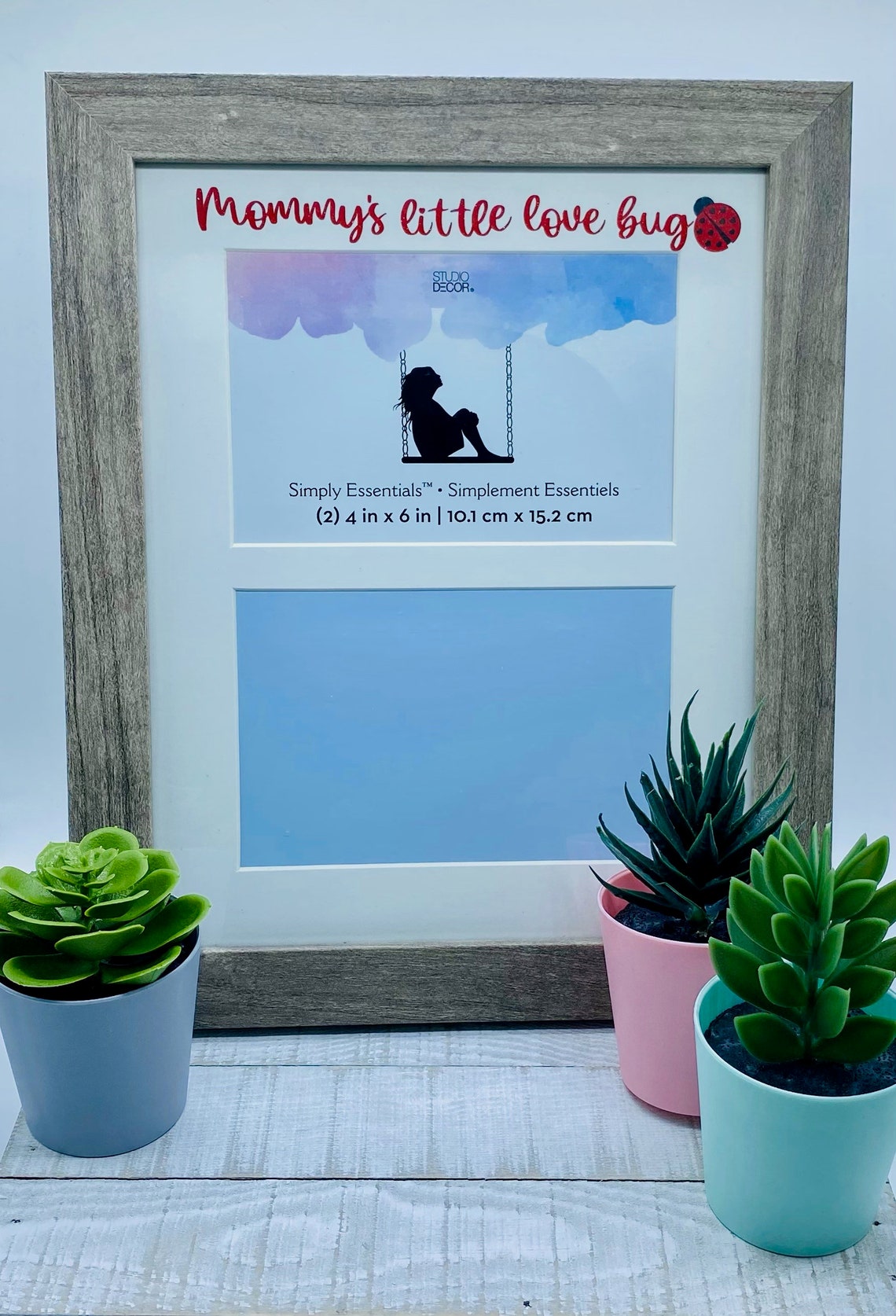 Personalized Double Photo Frame Side by Side Frame gray: - Etsy