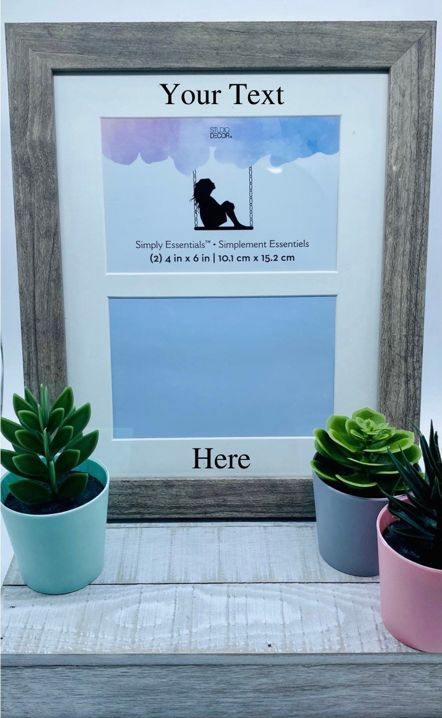 Personalized Double Photo Frame Side by Side Frame gray: - Etsy