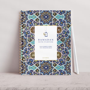 30 Day Guided Ramadan Planner and Journal 8.5x11 Inches Blue Mosaic ...