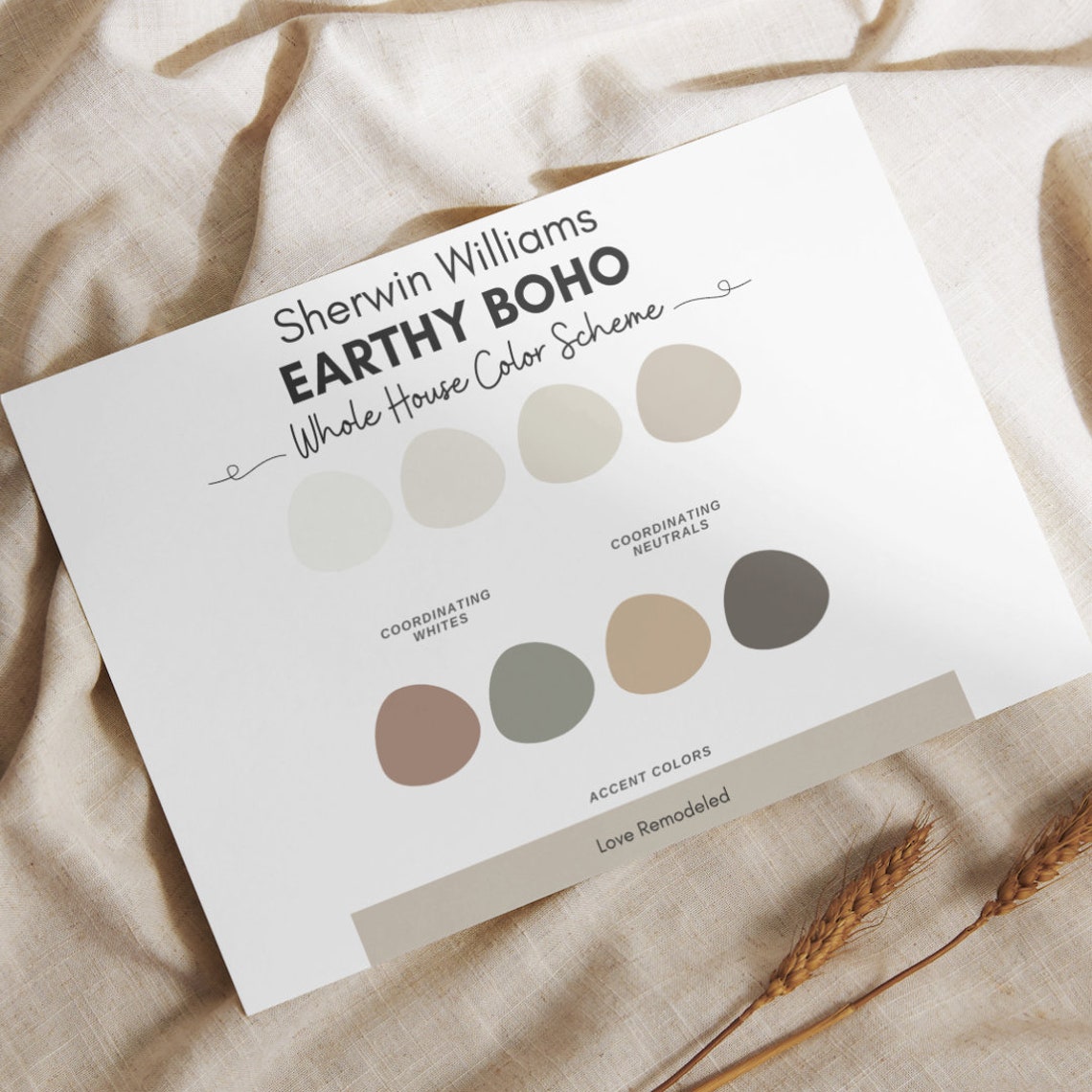 Sherwin Williams Earthy Boho Color Palette (digital Download) - Etsy