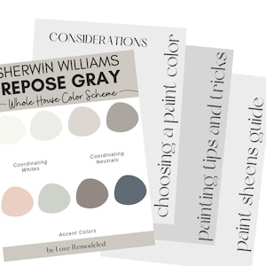 Sherwin Williams Repose Gray Color Palette: Whole House Scheme (digital ...