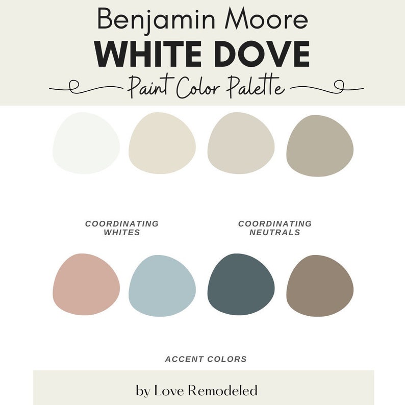 Benjamin Moore White Dove Color Palette With Pastel Colors | White Dove ...