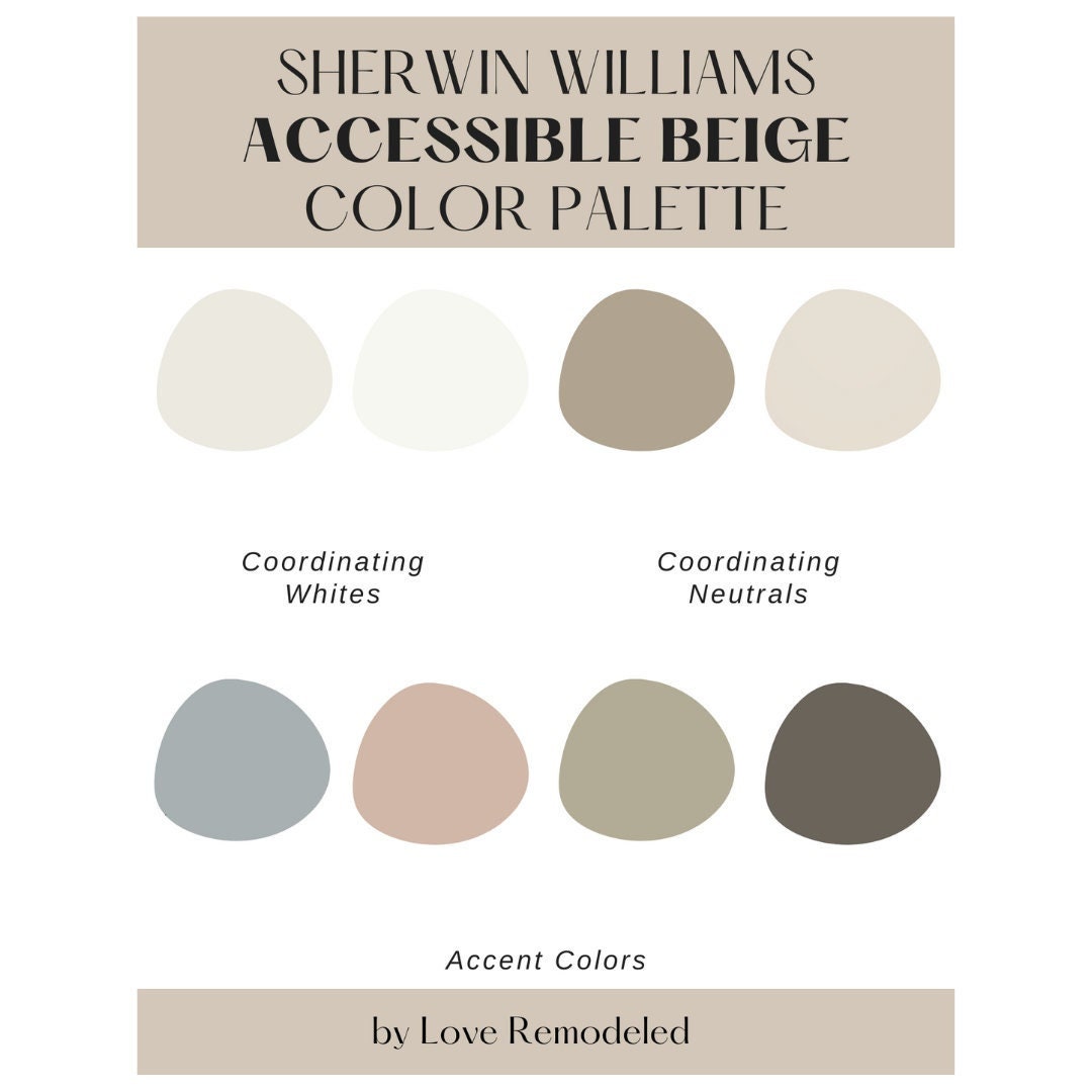 Sherwin Williams Accessible Beige Color Palette Accessible - Etsy