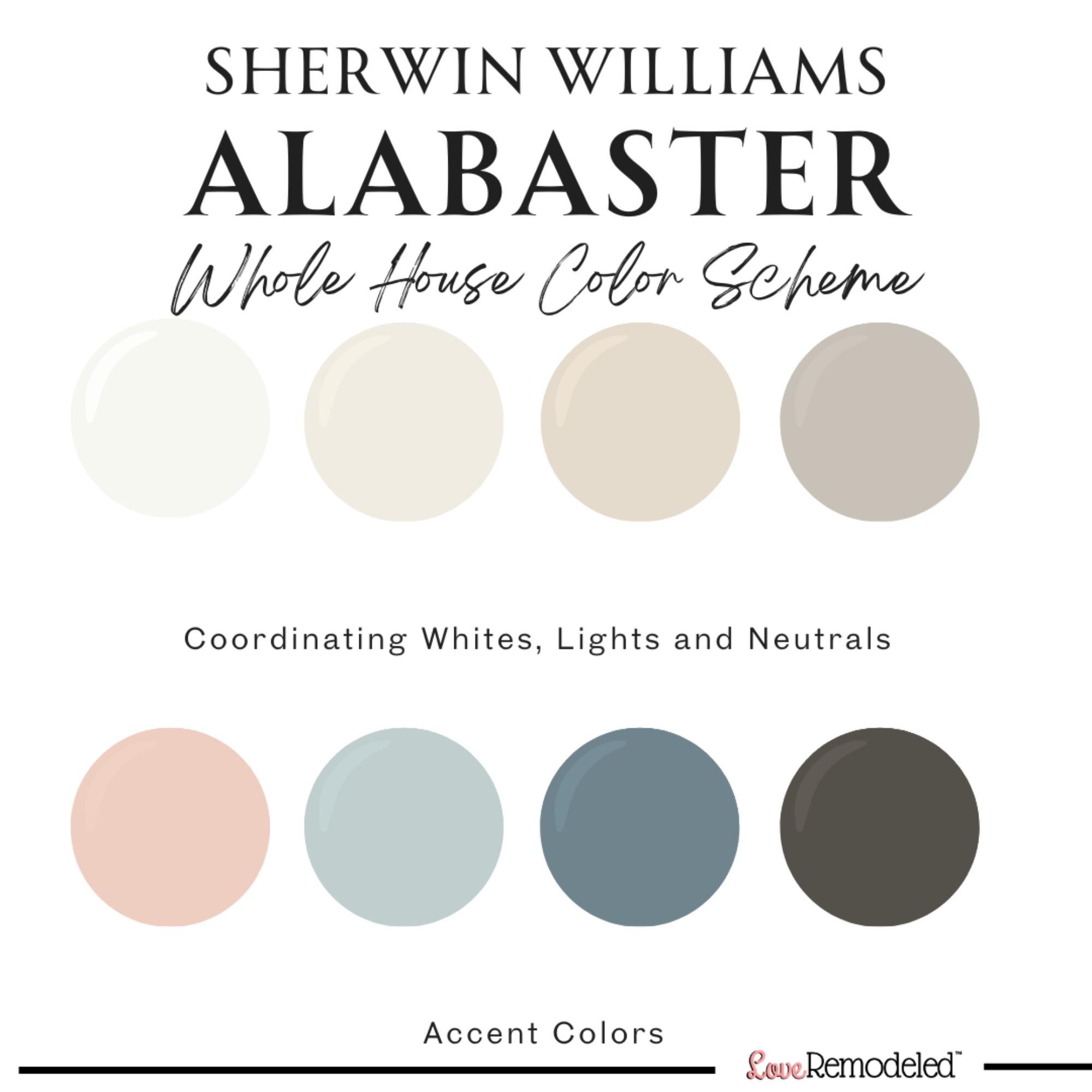 Sherwin Williams Alabaster Color Palette Whole House Scheme Digital