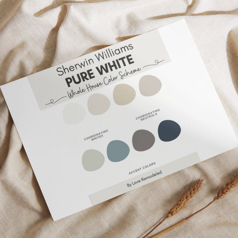 Sherwin Williams Pure White Color Palette: Whole House Color Scheme ...