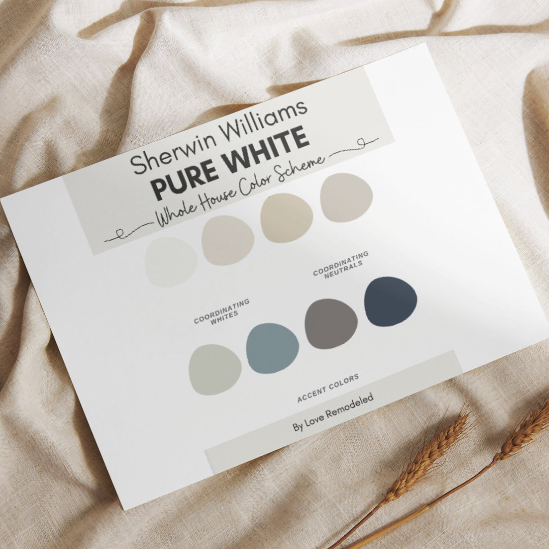 Sherwin Williams Pure White Color Palette: Whole House Color Scheme ...