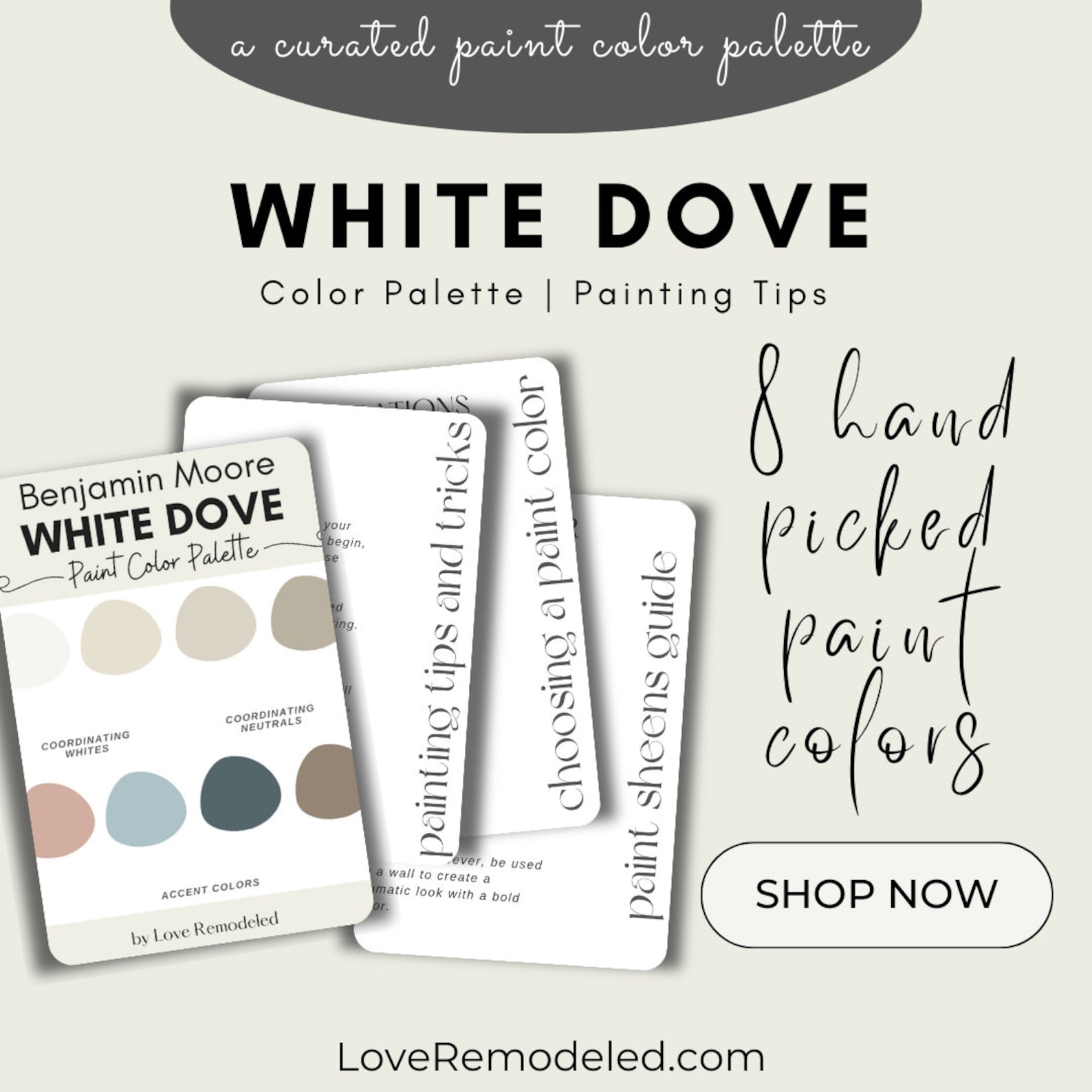 Benjamin Moore White Dove Color Palette With Pastel Colors | White Dove ...