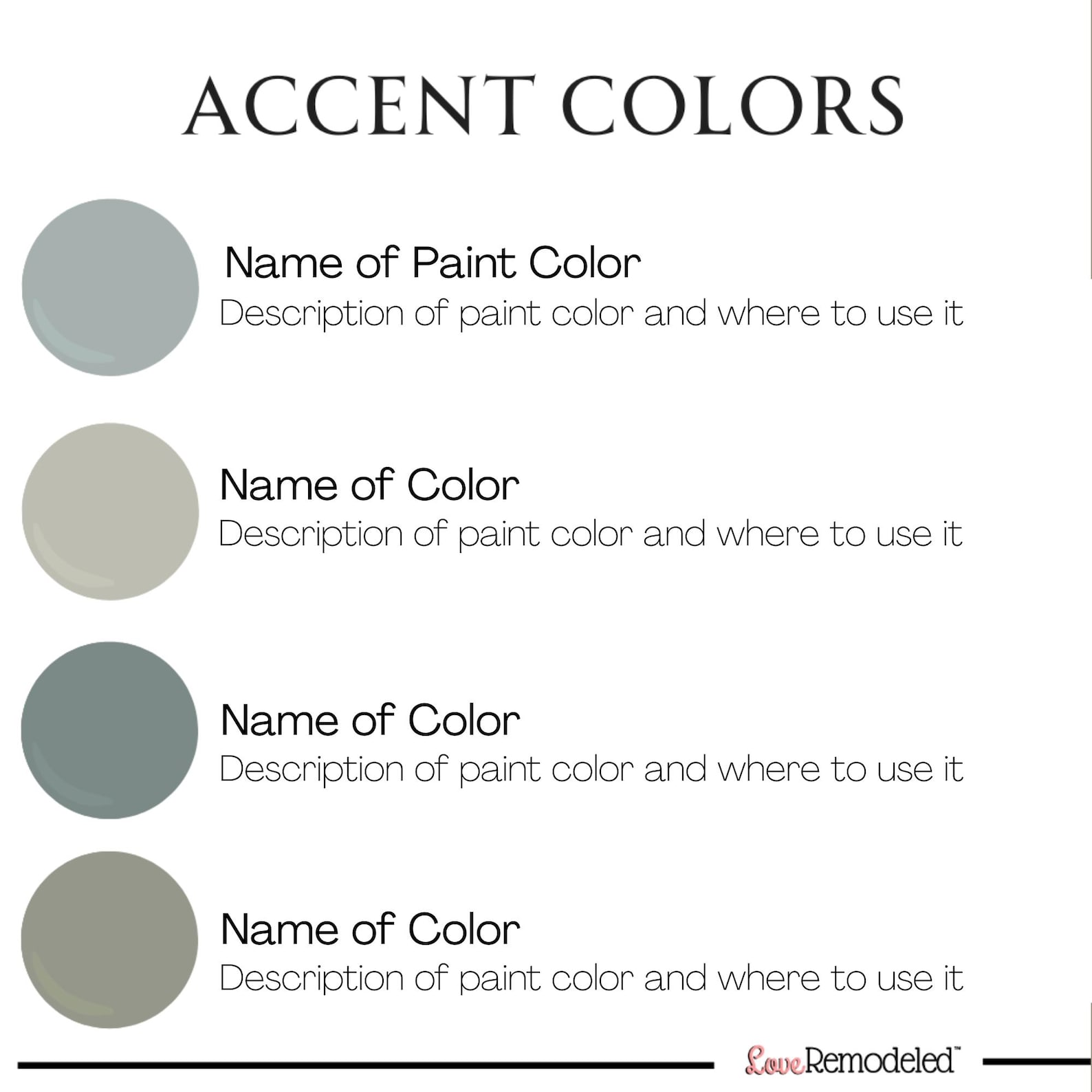 Sherwin Williams Iron Ore Color Palette: Whole House Scheme (digital ...