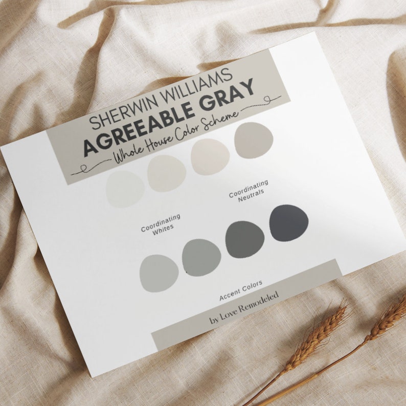 Sherwin Williams Agreeable Gray Color Palette | Agreeable Gray Color ...