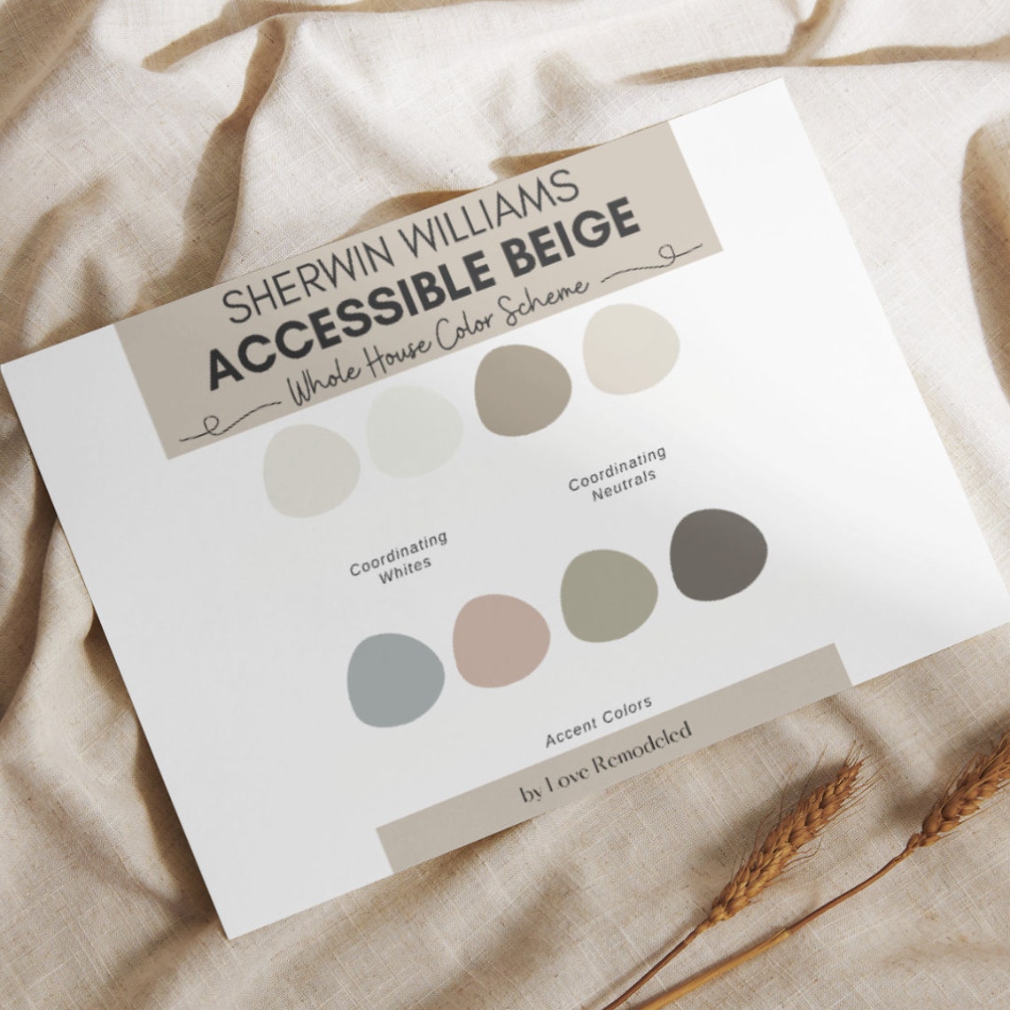 Sherwin Williams Accessible Beige Color Palette: Coordinating Interior ...