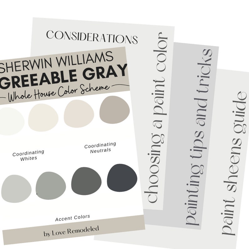 Agreeable Gray Color Palette: Whole House Color Scheme (digital ...