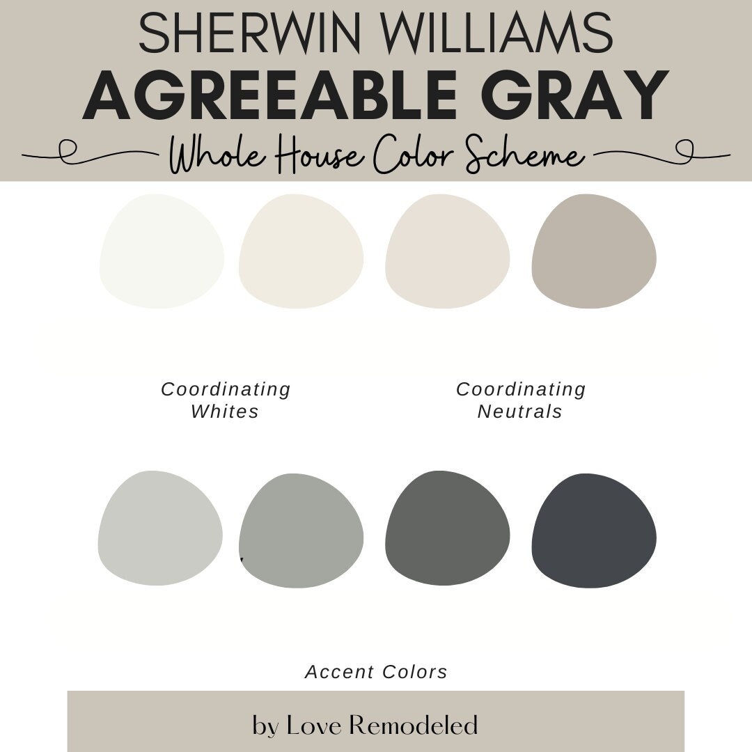 Sherwin Williams Agreeable Gray Color Palette | Agreeable Gray Color ...