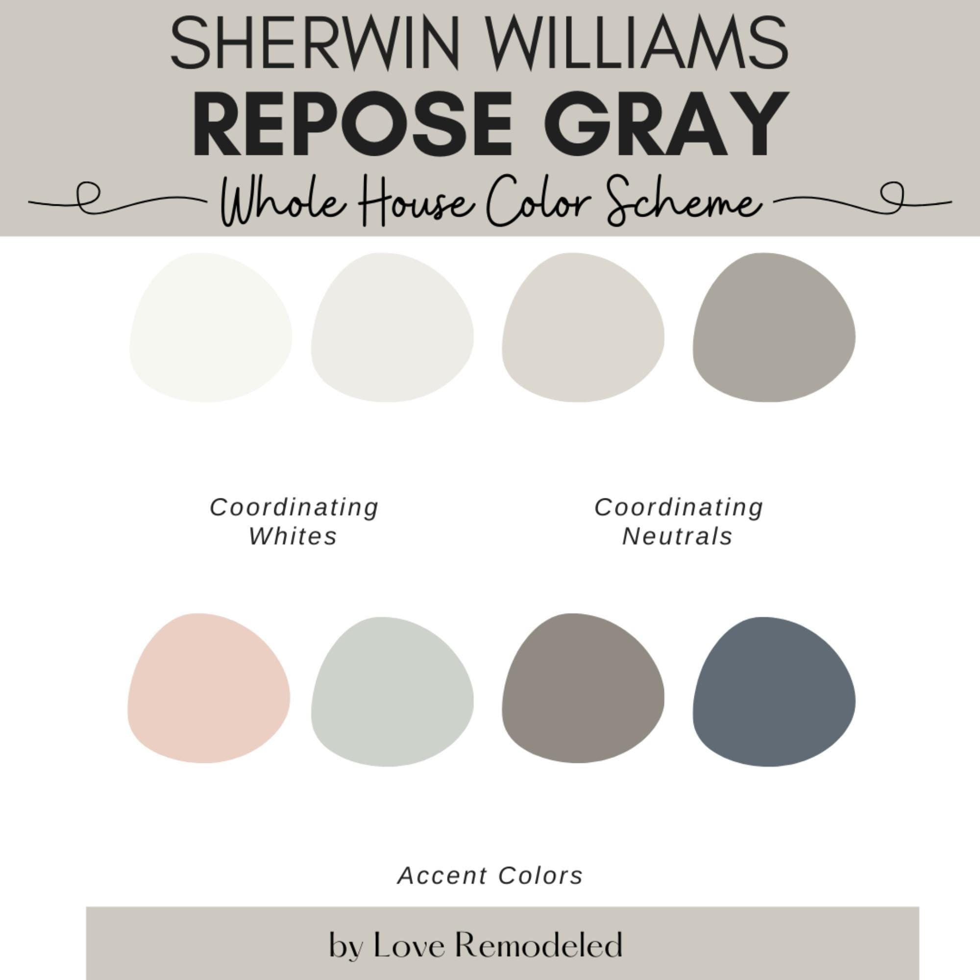 Sherwin Williams Repose Gray Color Palette: Whole House Scheme (digital ...