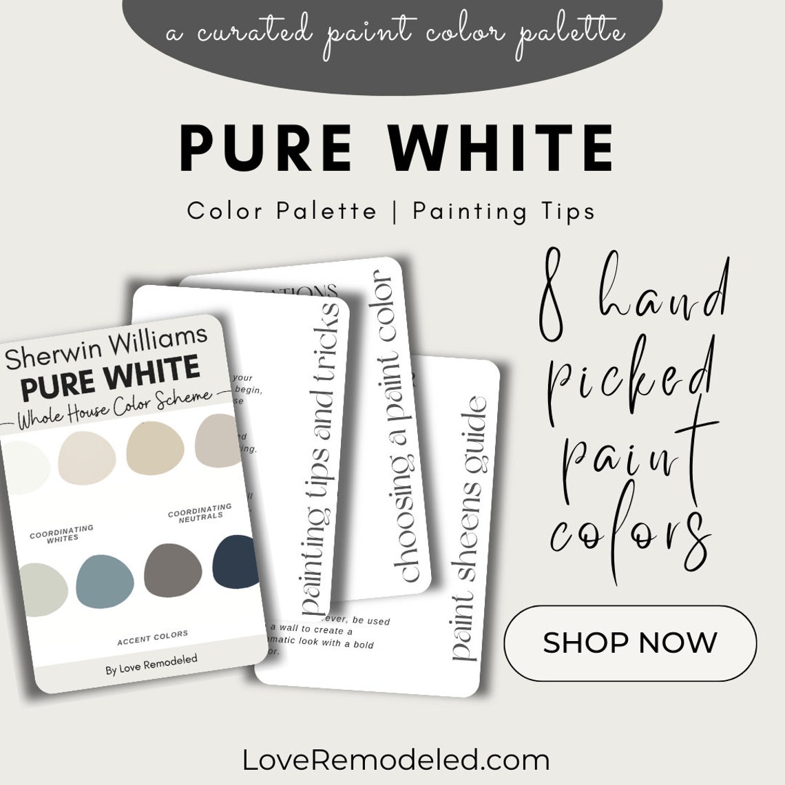 Sherwin Williams Pure White Color Palette: Whole House Color Scheme ...