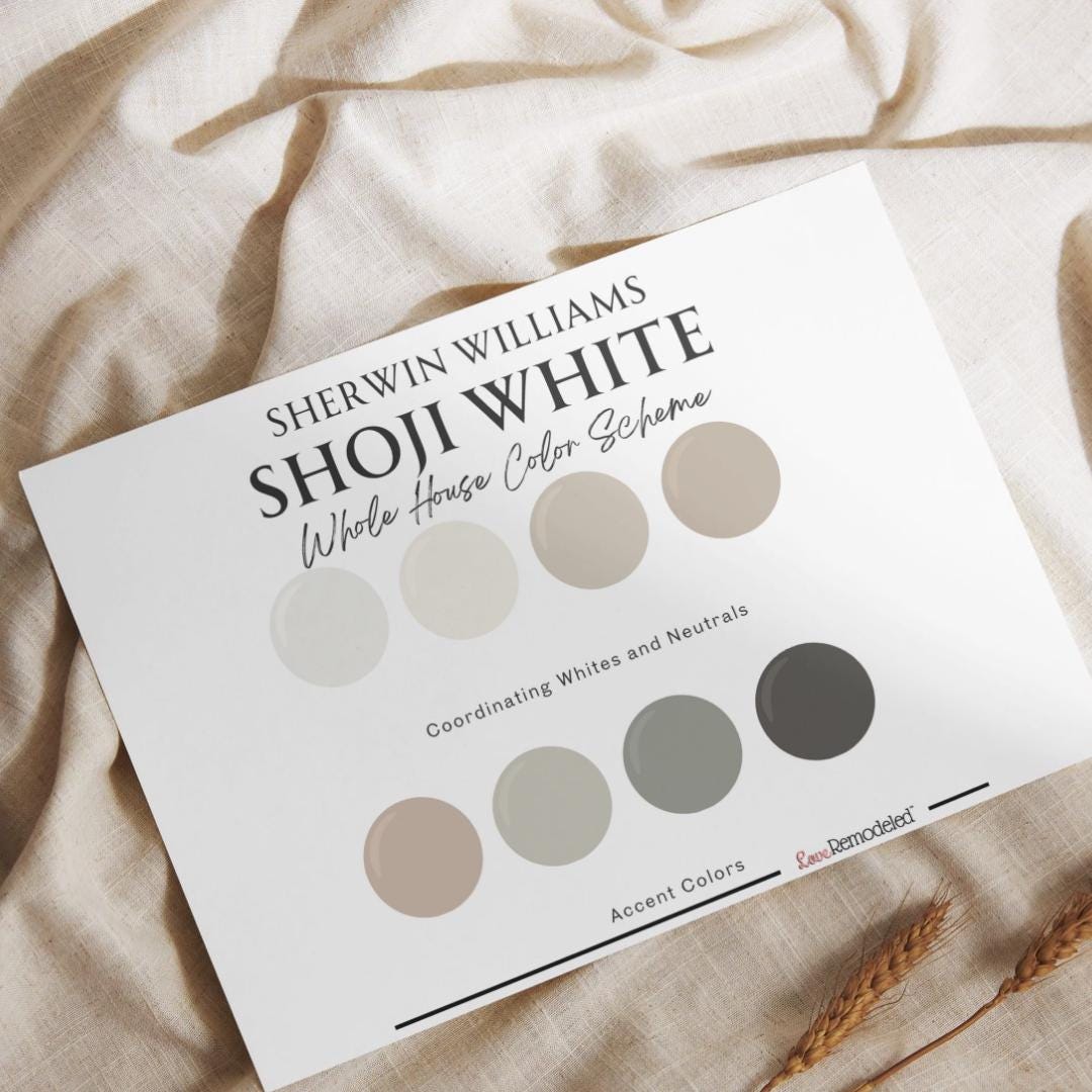 Sherwin Williams Shoji White Color Palette: Coordinating Interior Paint ...