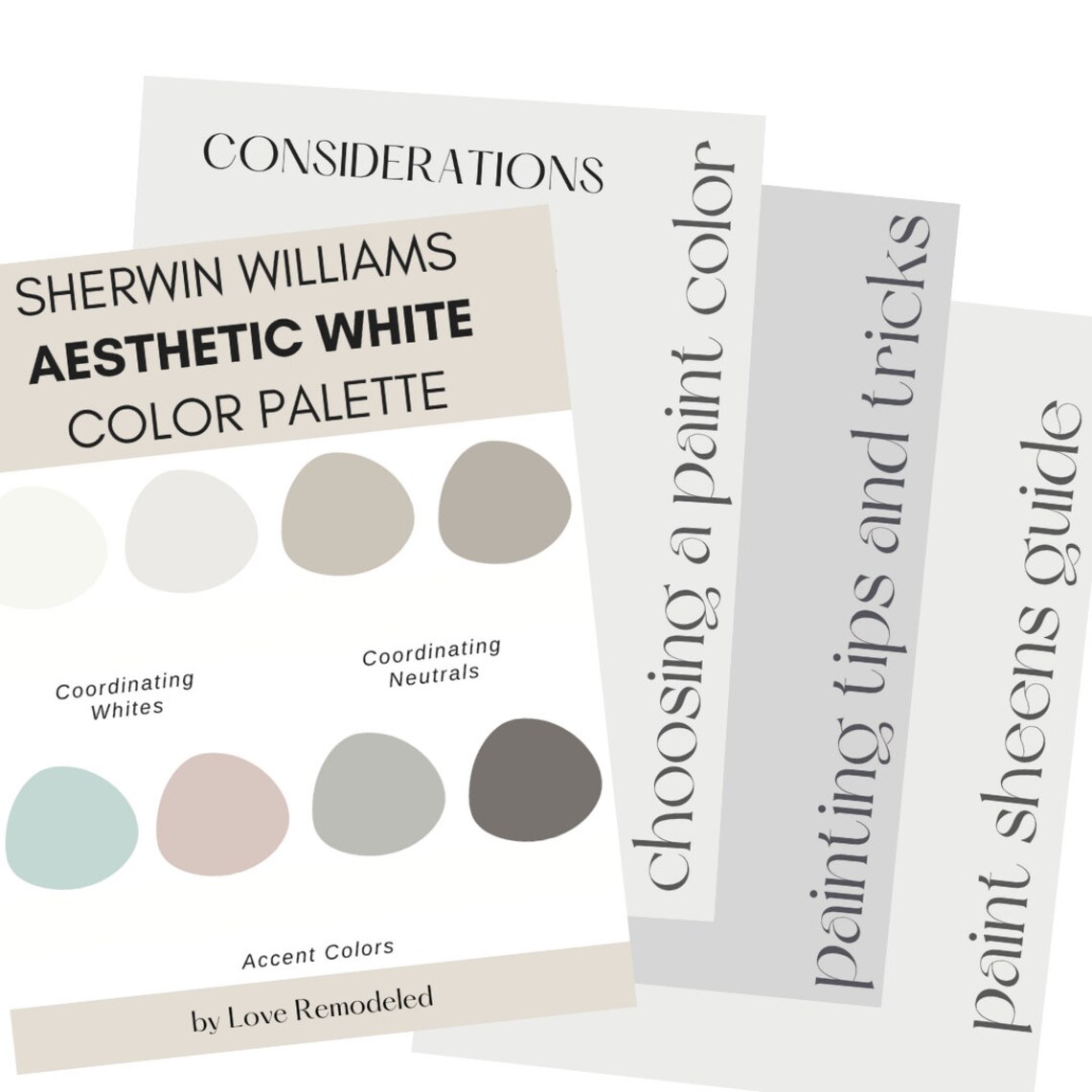 Sherwin Williams Aesthetic White Color Palette Aesthetic - Etsy