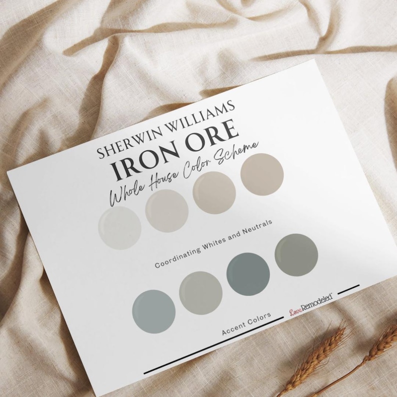 Sherwin Williams Iron Ore Color Palette: Whole House Scheme (digital ...