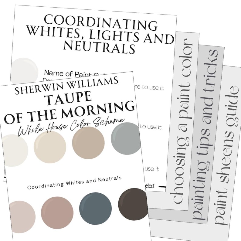 Sherwin Williams Taupe of the Morning Color Palette: Whole House Scheme ...