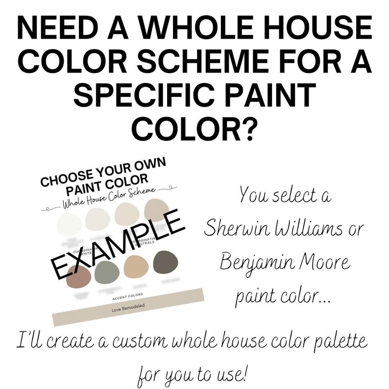 Whole House Color Scheme Featuring Your Chosen Color | Personalized ...