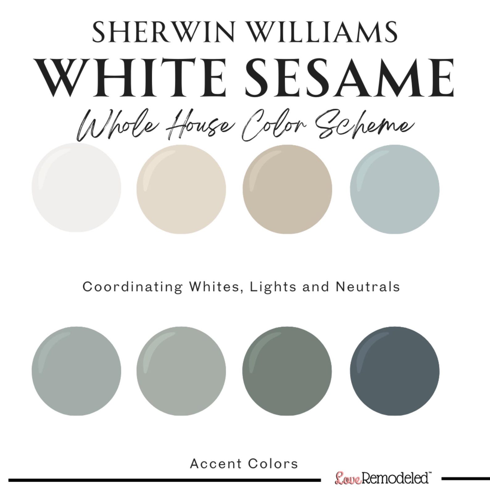 Sherwin Williams White Sesame Color Palette: Coordinating Interior ...