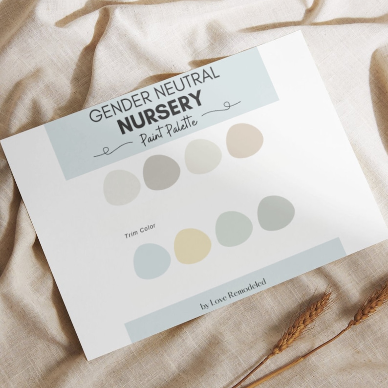 Sherwin Williams Gender Neutral Nursery Paint Color Palette (digital ...