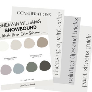 Sherwin Williams Snowbound Color Palette: Whole House Scheme (digital ...