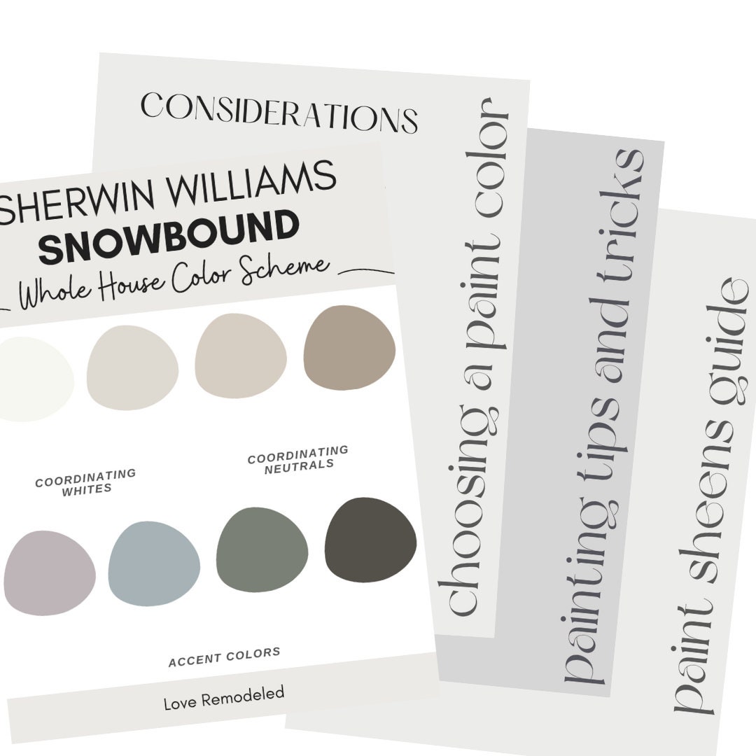 Sherwin Williams Snowbound Color Palette: Whole House Scheme (digital ...