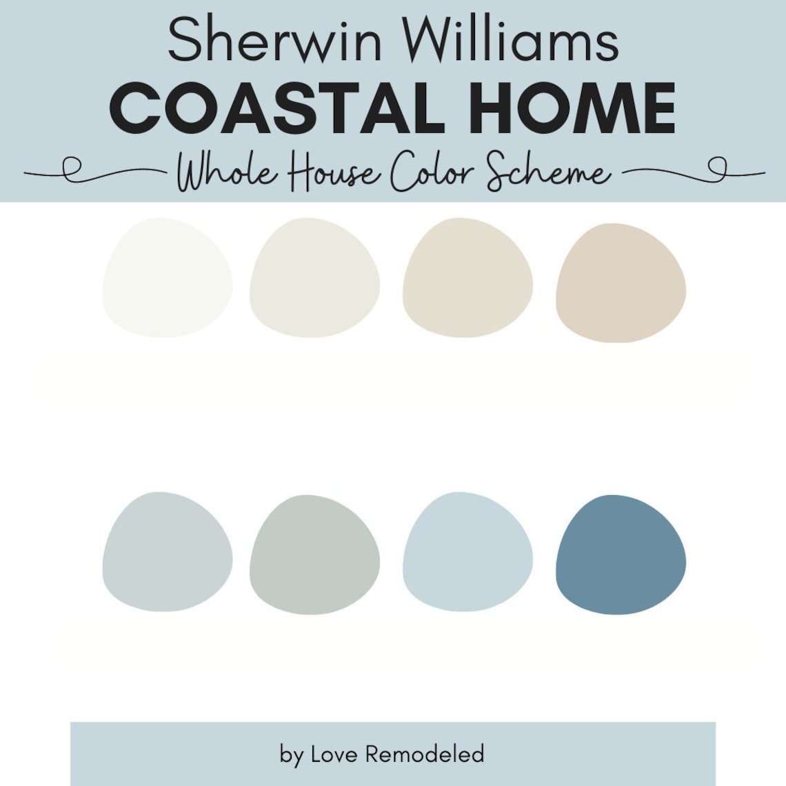 Sherwin Williams Coastal Home Paint Color Palette | Coastal Home Color ...